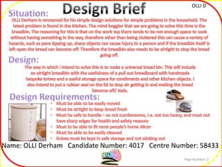 GCSE Design and Technology Project, Resistant Materials- Breadbin | PPTX