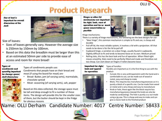 GCSE Design and Technology Project, Resistant Materials- Breadbin | PPTX