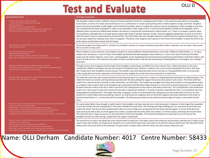 GCSE Design and Technology Project, Resistant Materials- Breadbin