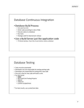 Databases in a Continuous Integration/Delivery Process | PDF