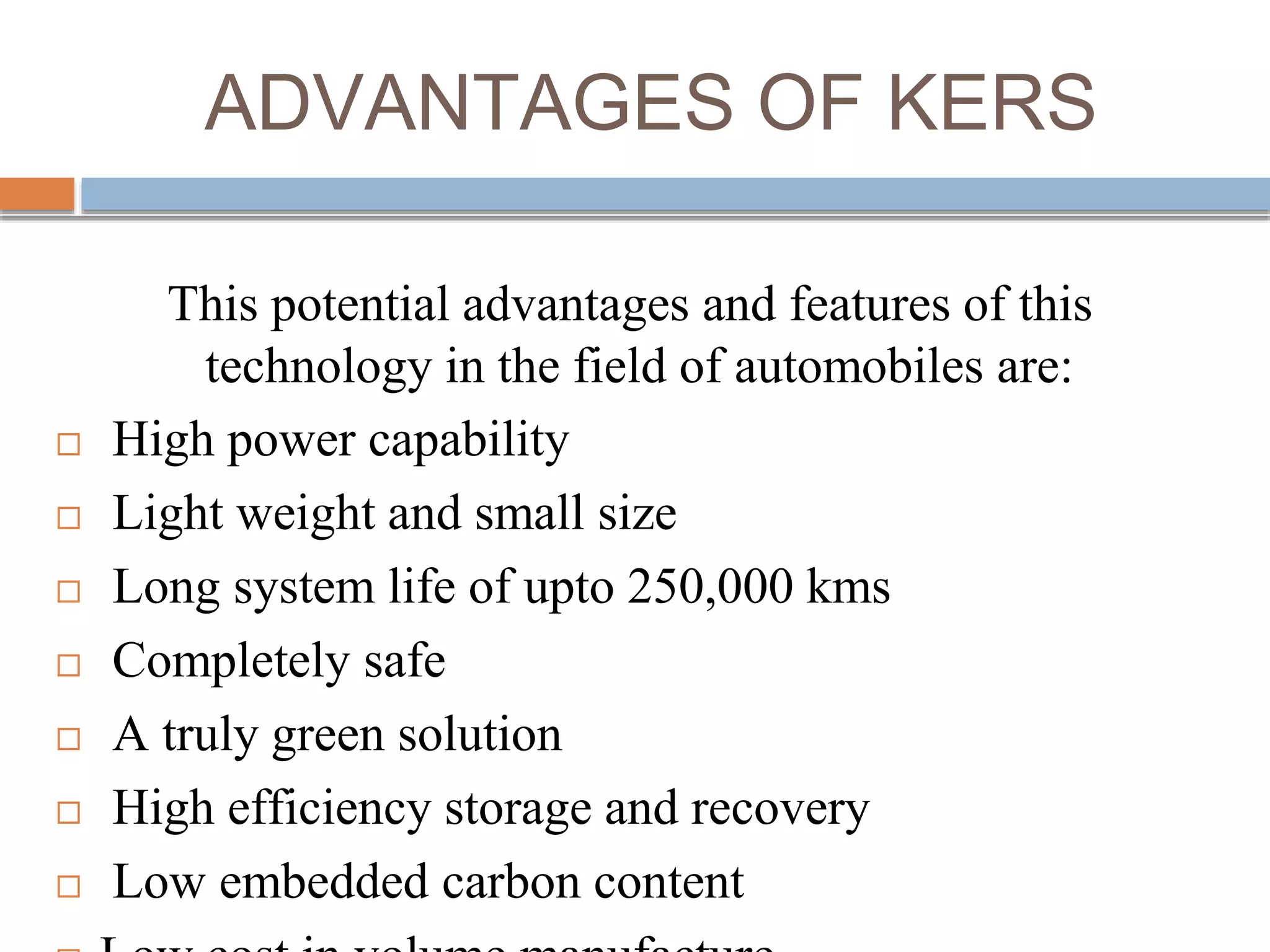 kinetic energy recovery system (all types of KERS ) | PPTX