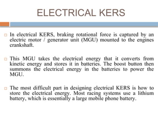 kinetic energy recovery system (all types of KERS ) | PPTX