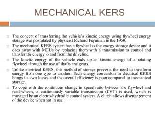 kinetic energy recovery system (all types of KERS ) | PPTX