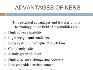 kinetic energy recovery system (all types of KERS ) | PPTX