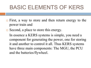kinetic energy recovery system (all types of KERS ) | PPTX