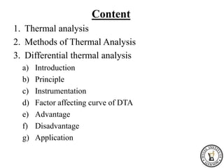 Differential Thermal Analysis (DTA) | PPTX