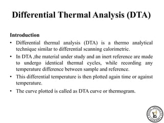 Differential Thermal Analysis (DTA) | PPTX