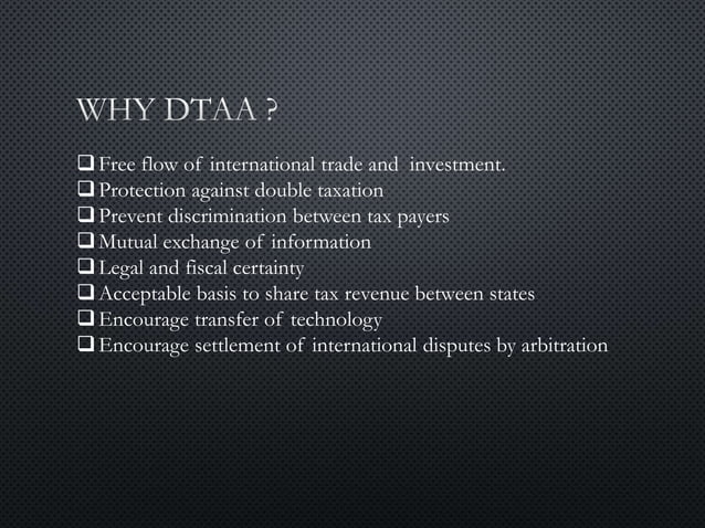 DTAA - Double Taxation Avoidance Agreement | PPTX | Personal Taxes ...