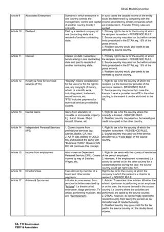 DTAA - OECD Model Convention | PDF | Personal Taxes | Personal Finance