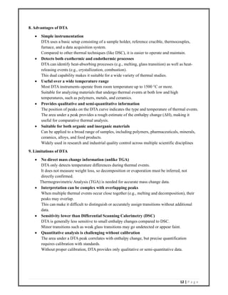 Thermal analysis: DIFFERENTIAL THERMAL ANALYSIS (DTA) | PDF