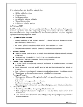 Thermal analysis: DIFFERENTIAL THERMAL ANALYSIS (DTA) | PDF