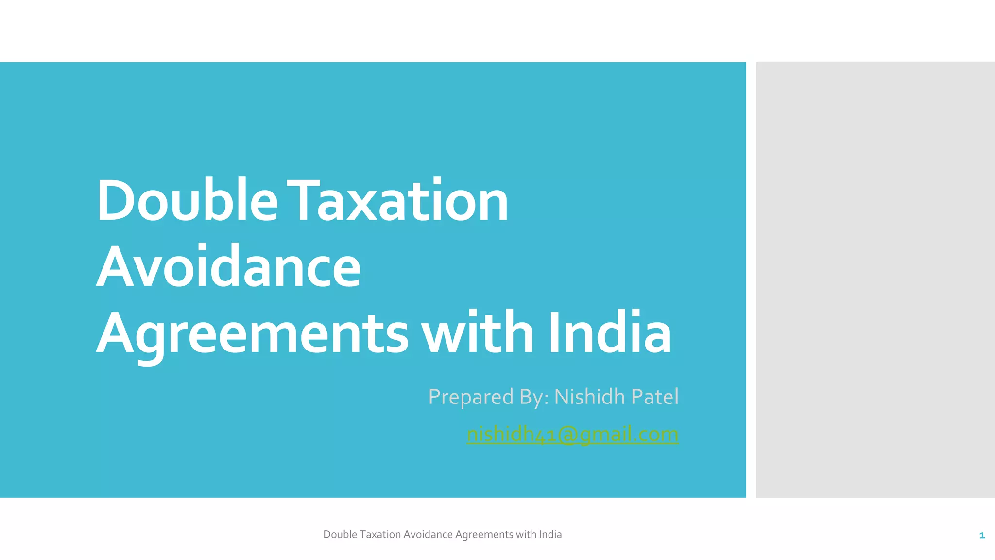 Double Taxation Avoidance Agreement - DTAA | PDF