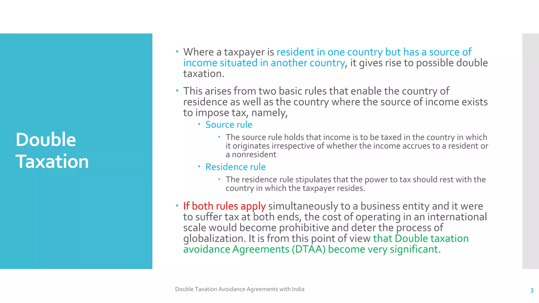 Double Taxation Avoidance Agreement - DTAA | PDF