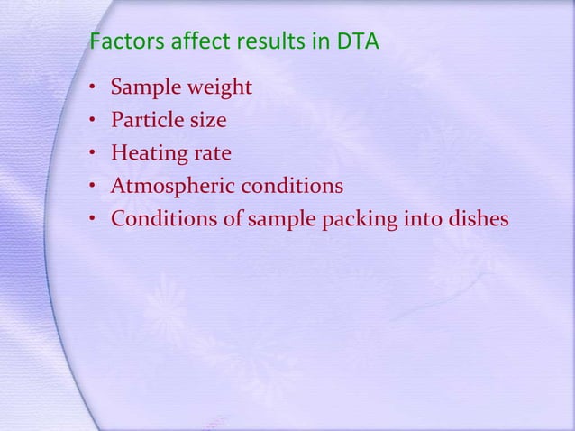 DIFFERENTIAL THERMAL ANALYSIS (DTA), ppt | PPT | Chemistry | Science