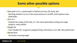 Introduction to D programming language at Weka.IO