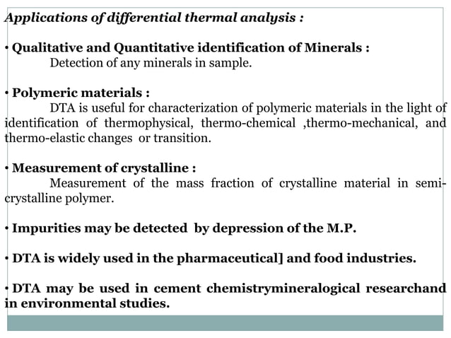 DIFFERENTIAL THERMAL ANALYSIS (DTA) | PPTX