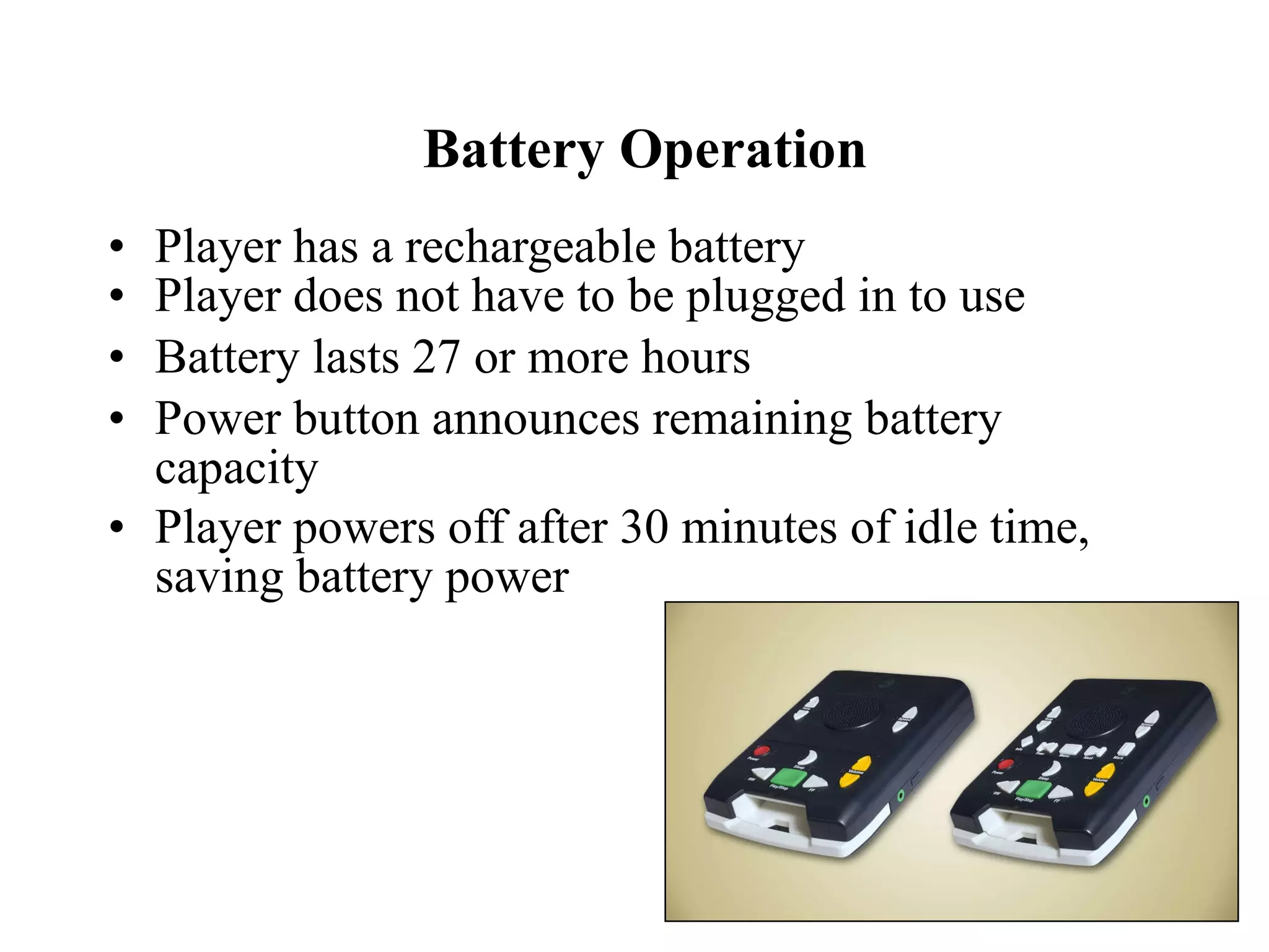 Digital Talking Book Machine Overview | PPT | Home Entertainment ...
