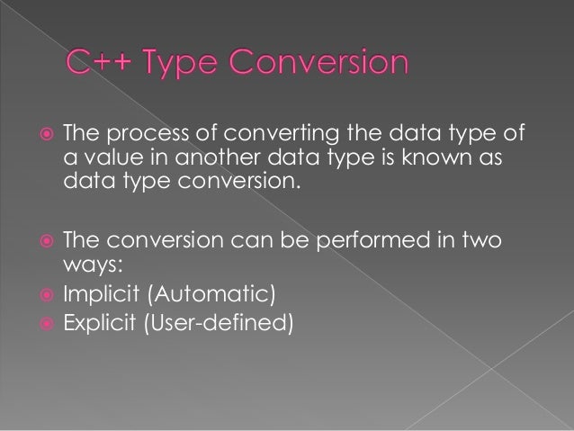 Data Type Conversion in C++
