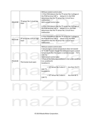 DTC DETECTION LOGIC AND CONDITIONS [SKYACTIV-G 2.0] | PDF