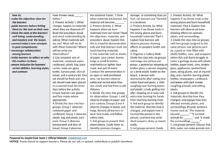 Grade 3 Science Lesson Logs on Material Changes and Environmental ...