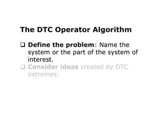 Innovation Tool: DTC Operator | PPT