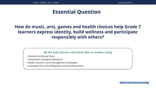 Grade 7 MAPEH Term 1 Week 1: Contemporary Music, Arts, Games, and ...