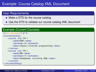 Introduction to DTD | PDF | Databases | Computer Software and Applications