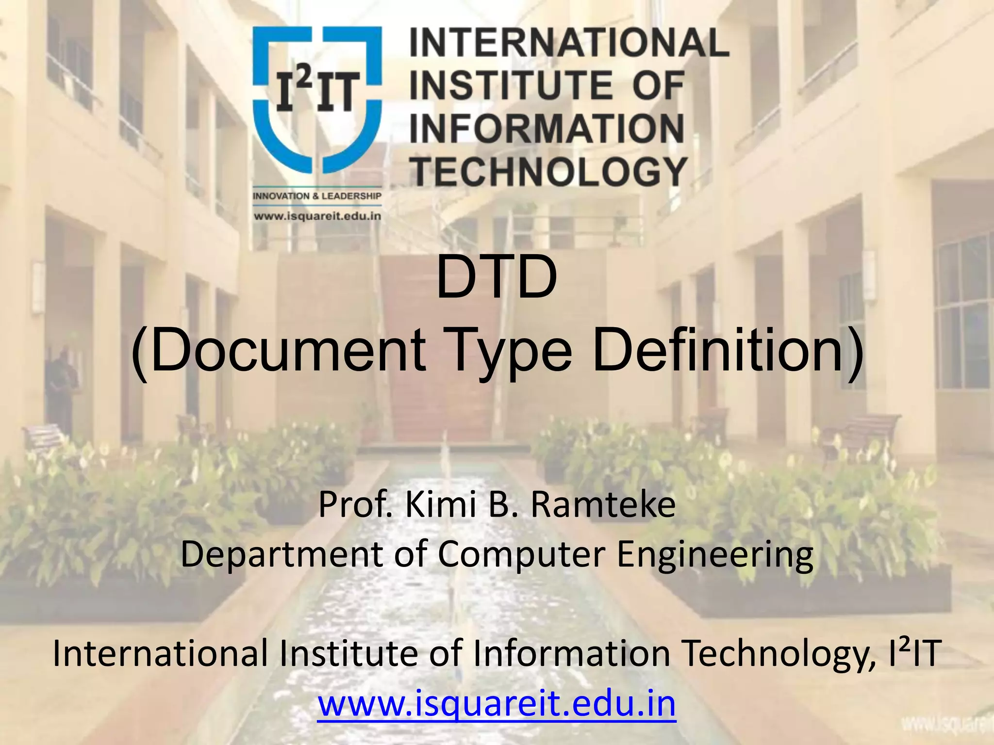 Document Type Definition (DTD) | PPT