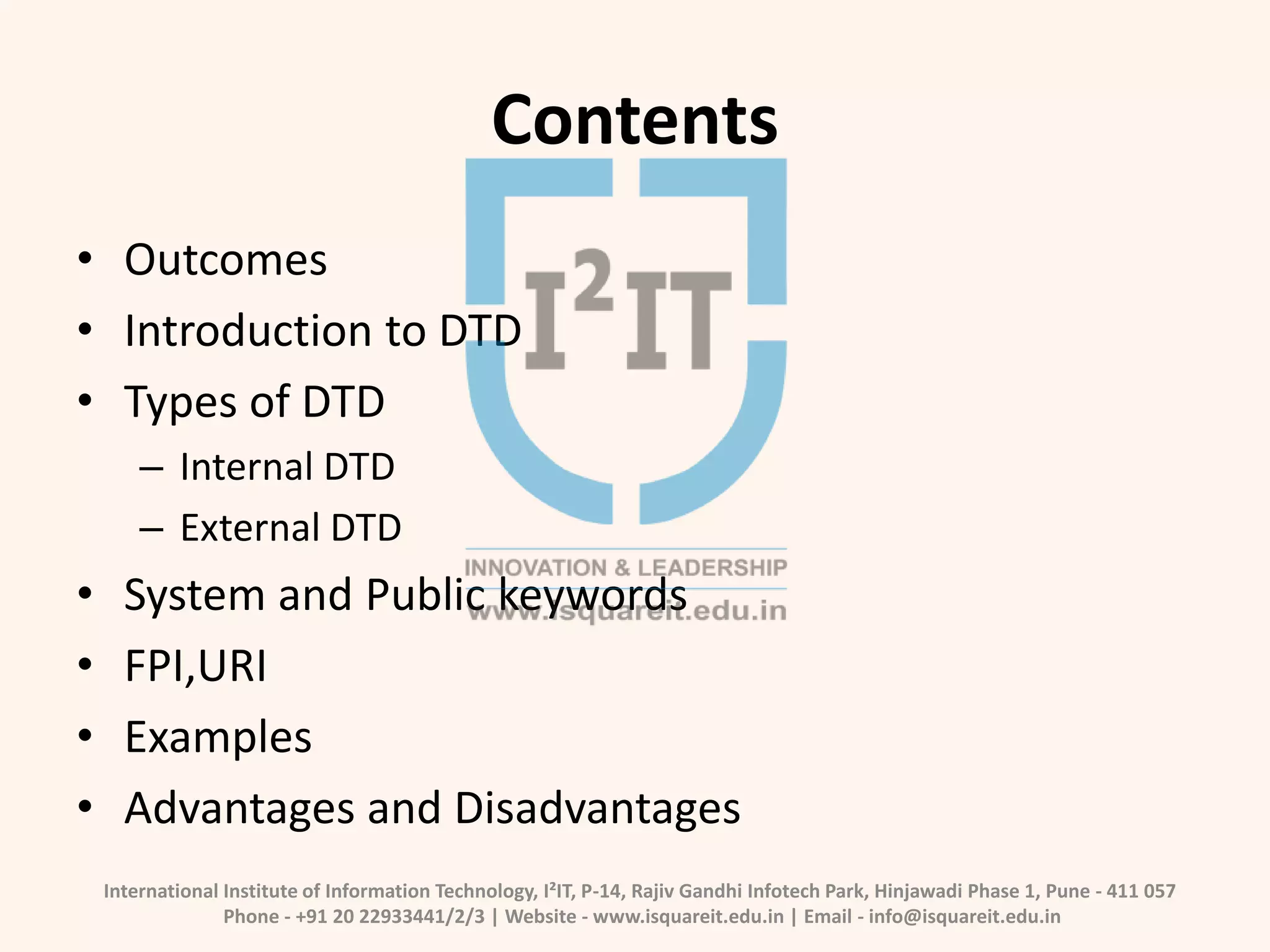 Document Type Definition (DTD) | PPT
