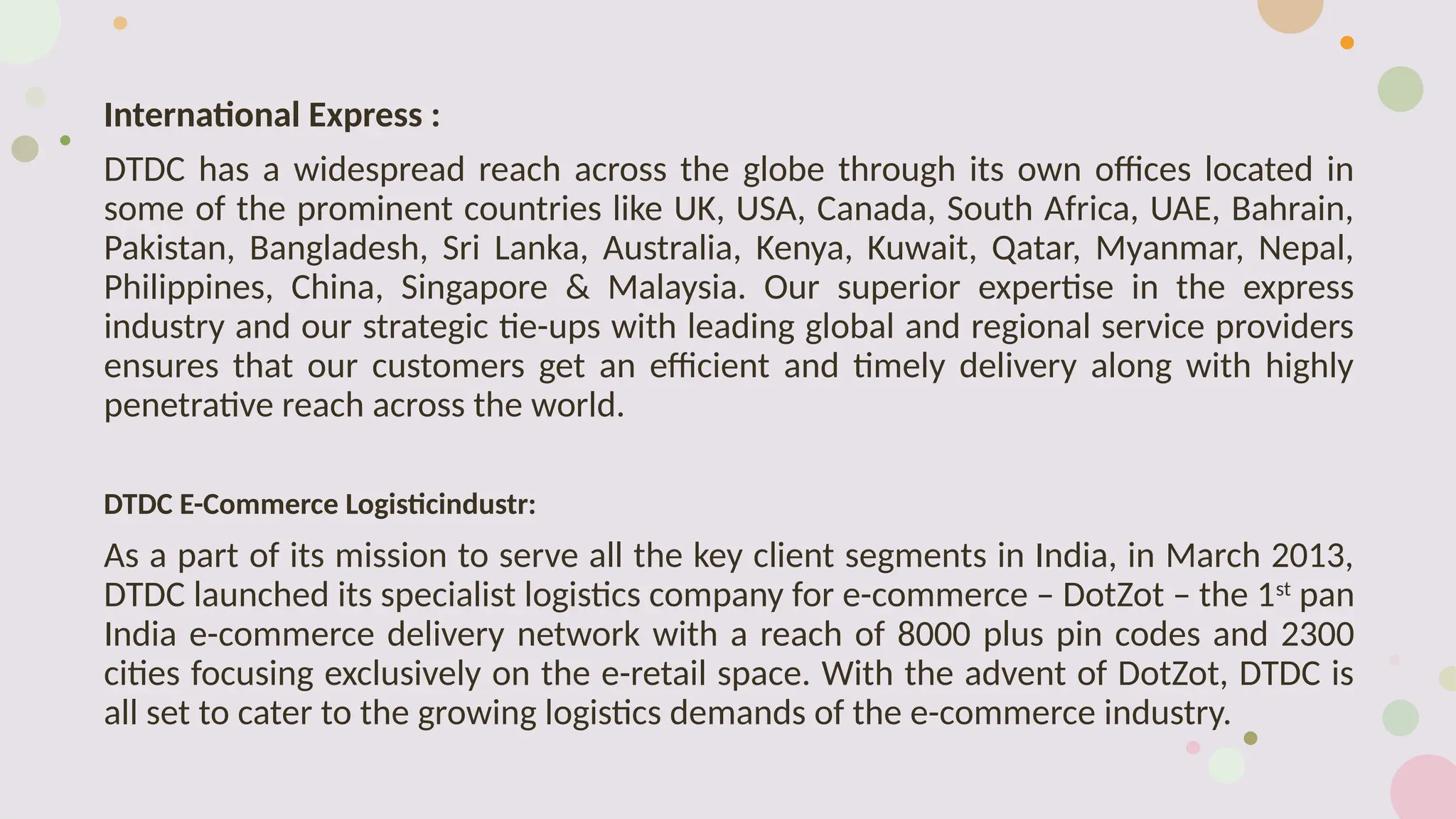 Presentation on DTDC: The Courier Company.pptx