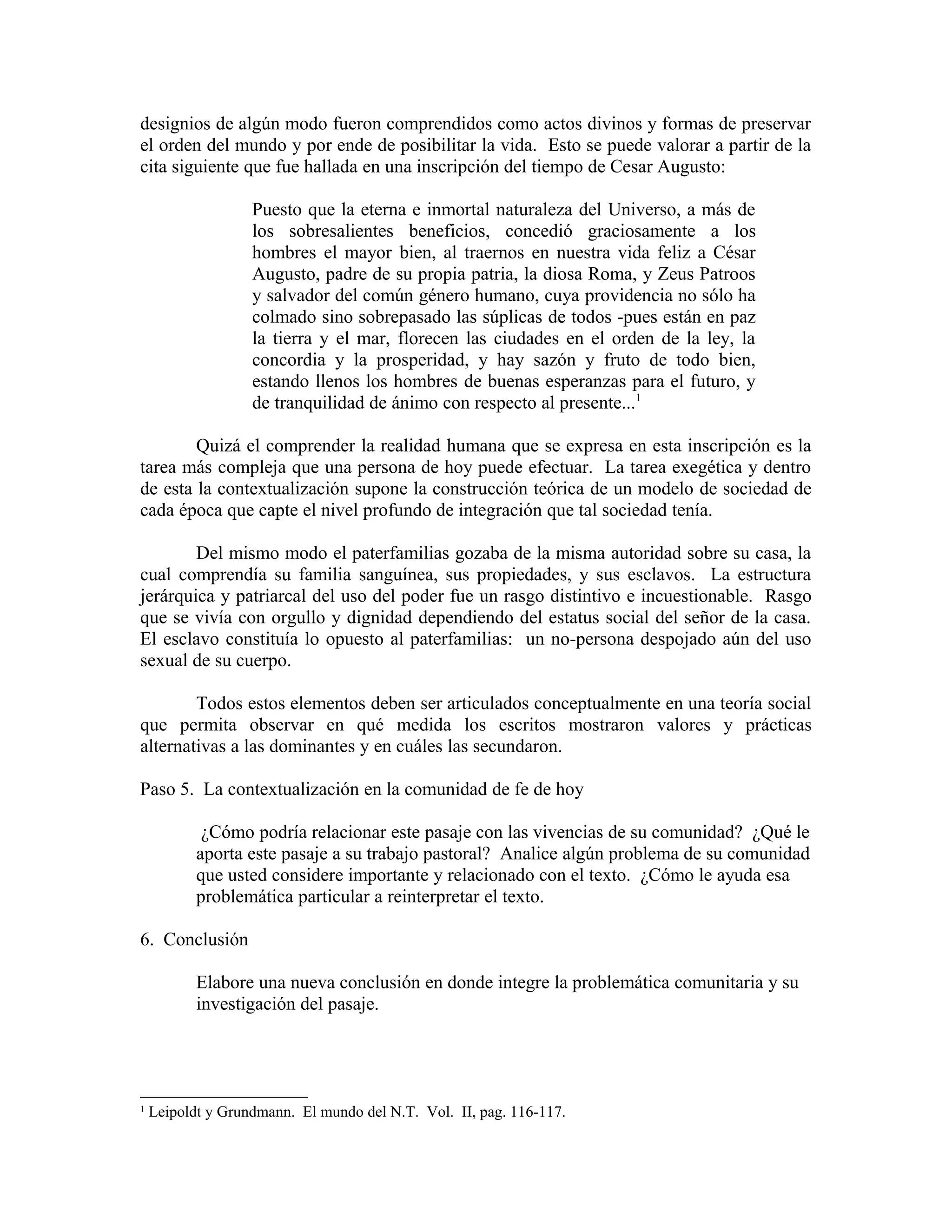 Proceso de lectura de un texto bíblico | DOC