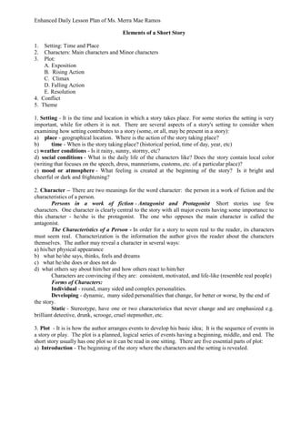 Elements of a Short Story | PDF