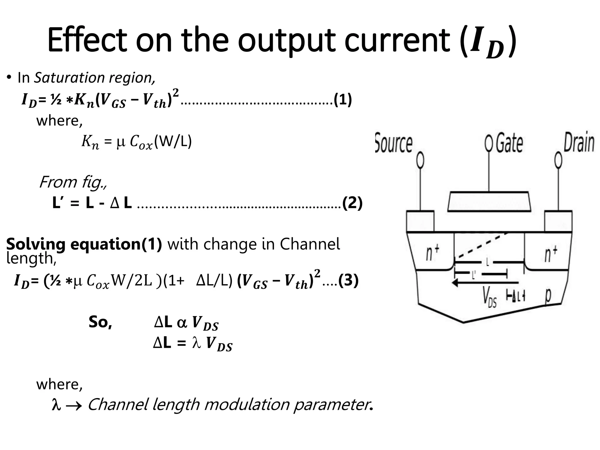 Threshold Voltage & Channel Length Modulation | PPTX | Physics | Science