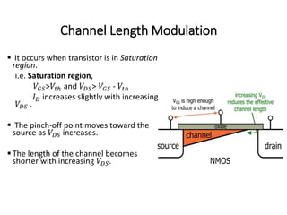 Threshold Voltage & Channel Length Modulation | PPTX | Physics | Science