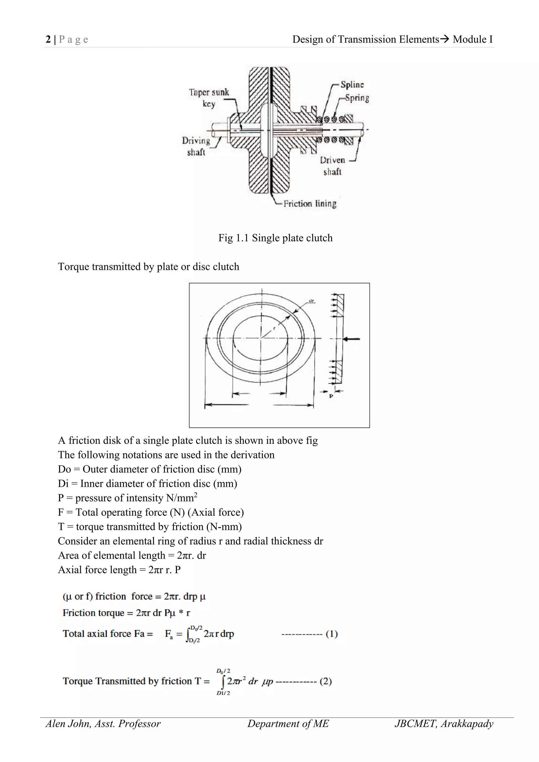 Design of transmission elements | PDF