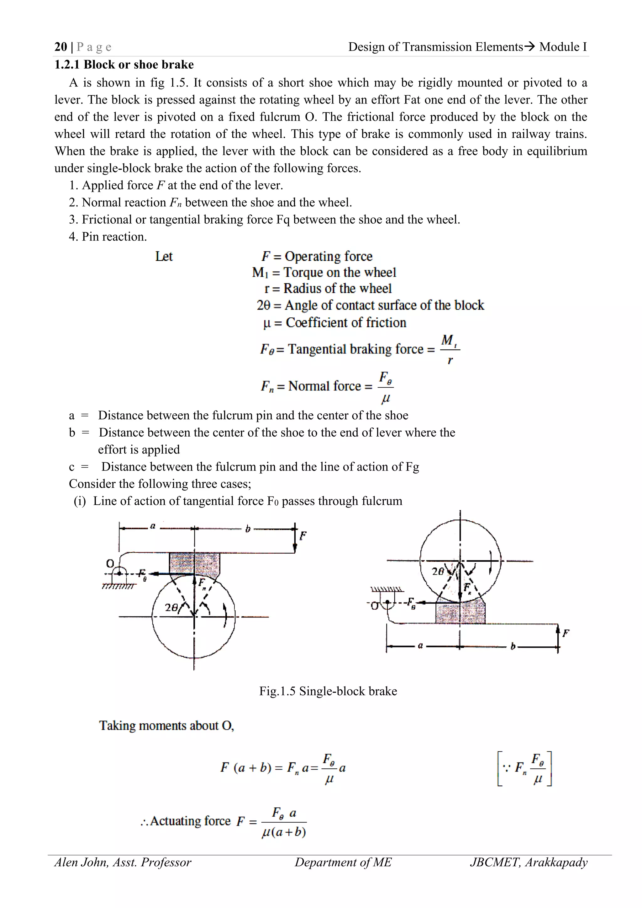 Design of transmission elements | PDF