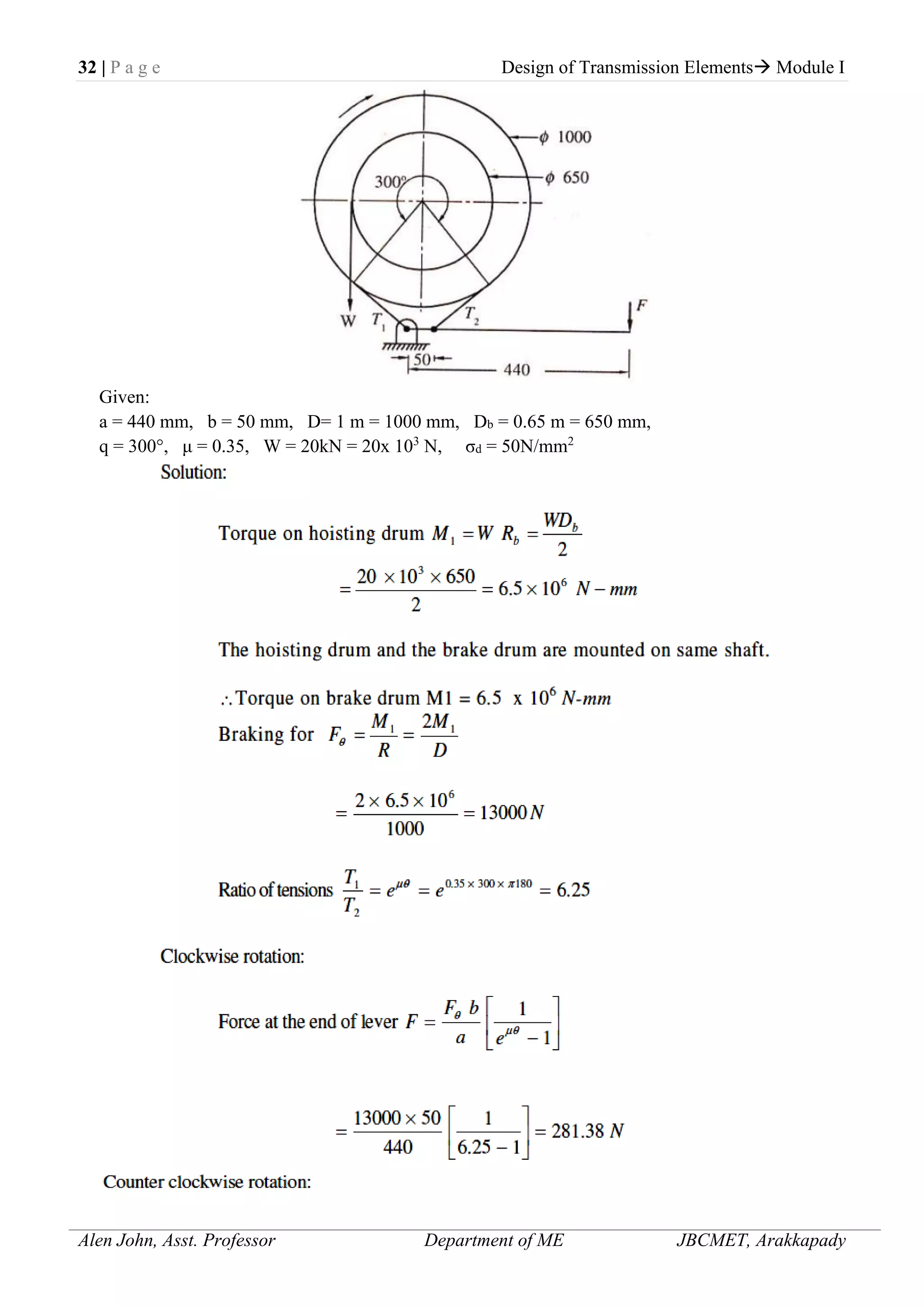 Design of transmission elements | PDF