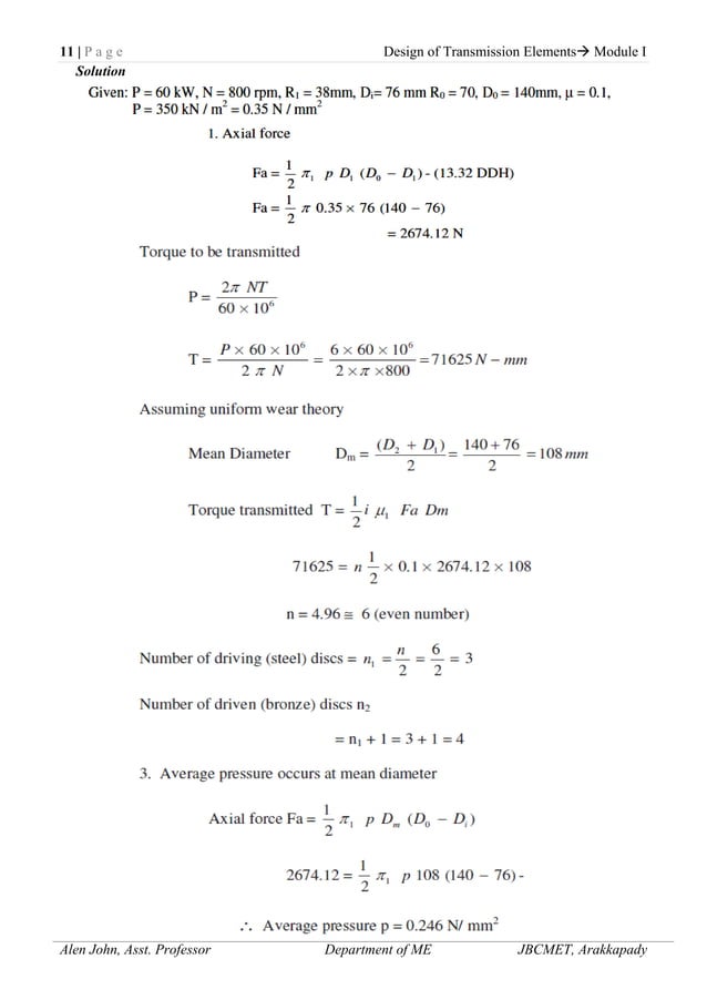 Design of transmission elements | PDF | Physics | Science