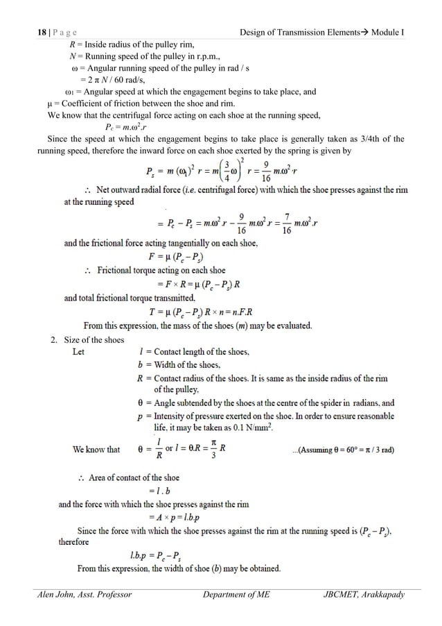 Design of transmission elements | PDF | Physics | Science