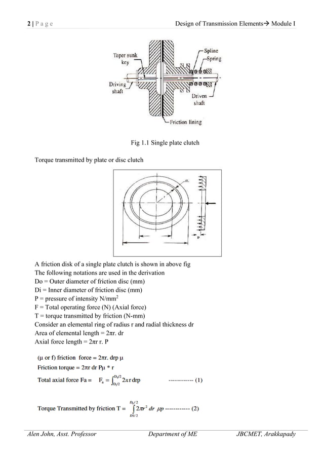 Design of transmission elements | PDF | Physics | Science