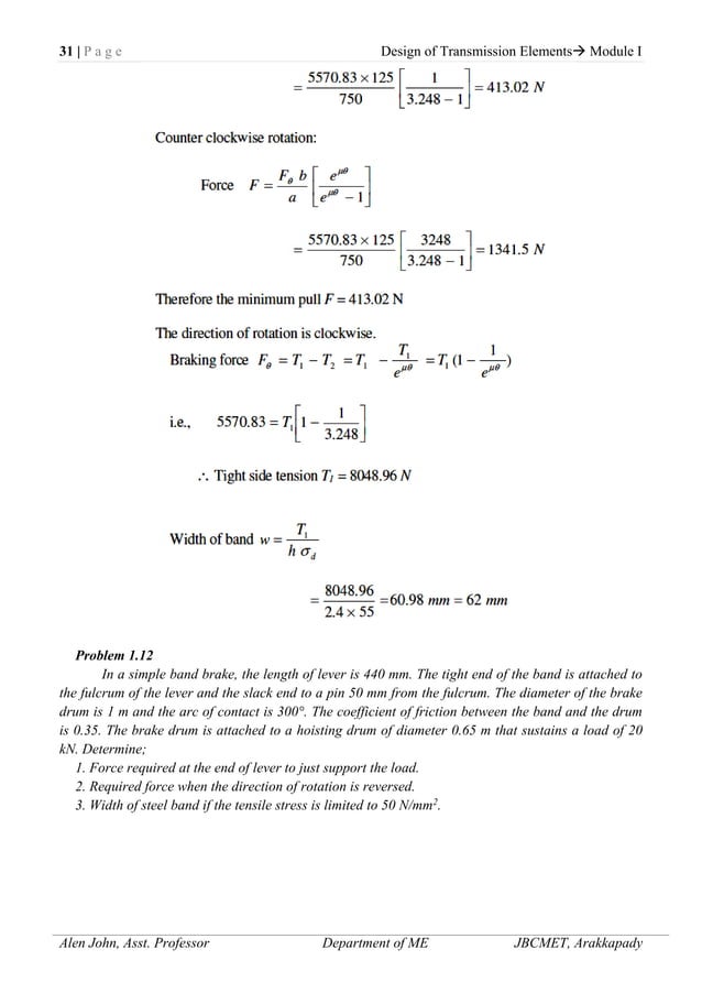 Design of transmission elements | PDF | Physics | Science