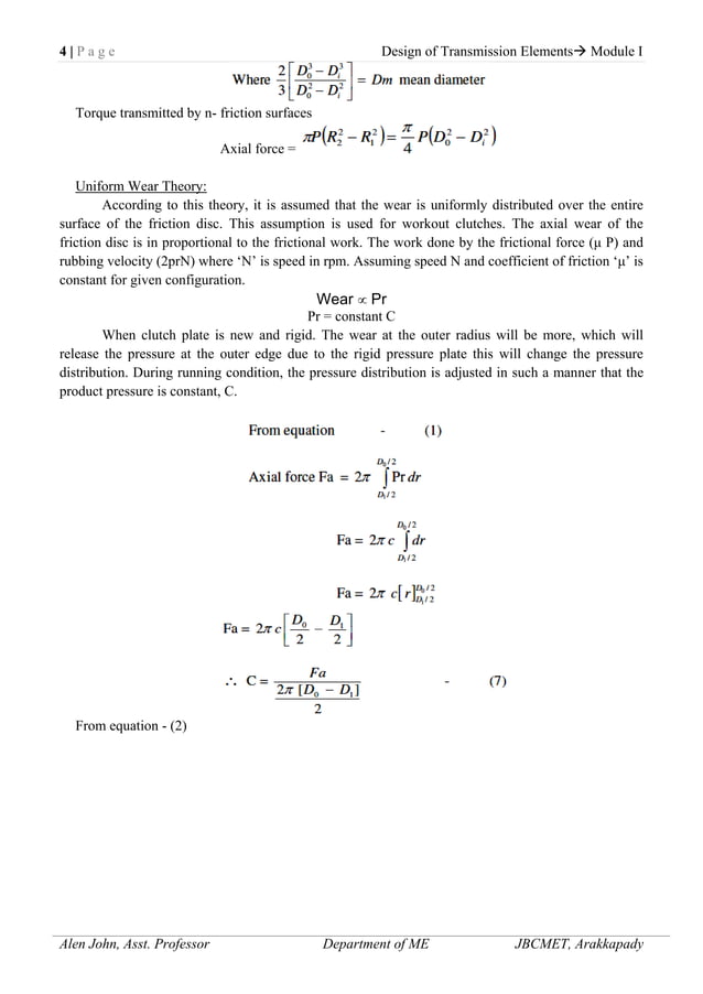Design of transmission elements | PDF | Physics | Science
