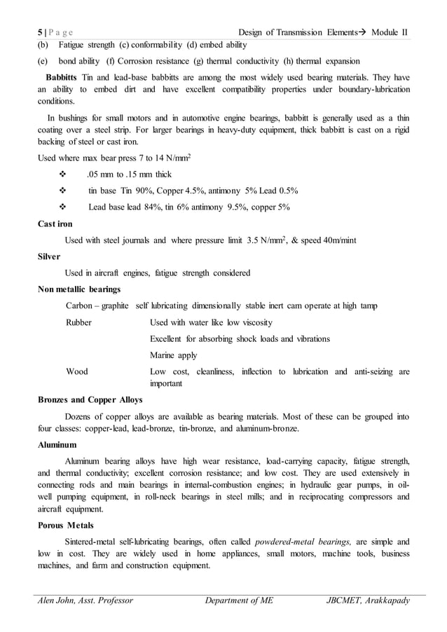 Design of transmission elements | PDF | Physics | Science