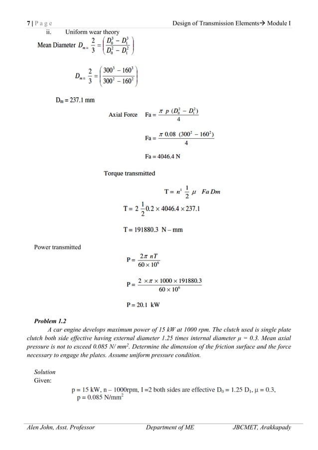 Design of transmission elements | PDF | Physics | Science