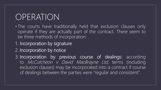 Term of contract, Exemption clauses | PPTX