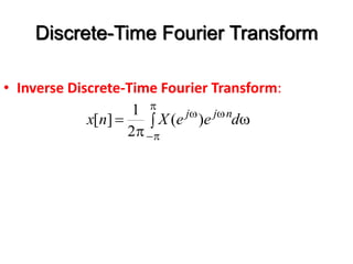 Discrete Time Fourier Transform | PPTX