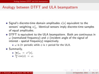 DTFT and ULA: mathematical similarities of DTFT spectrum and ULA ...