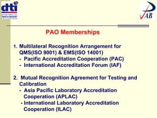 Dti pab requirements for accreditation bodies | PPT