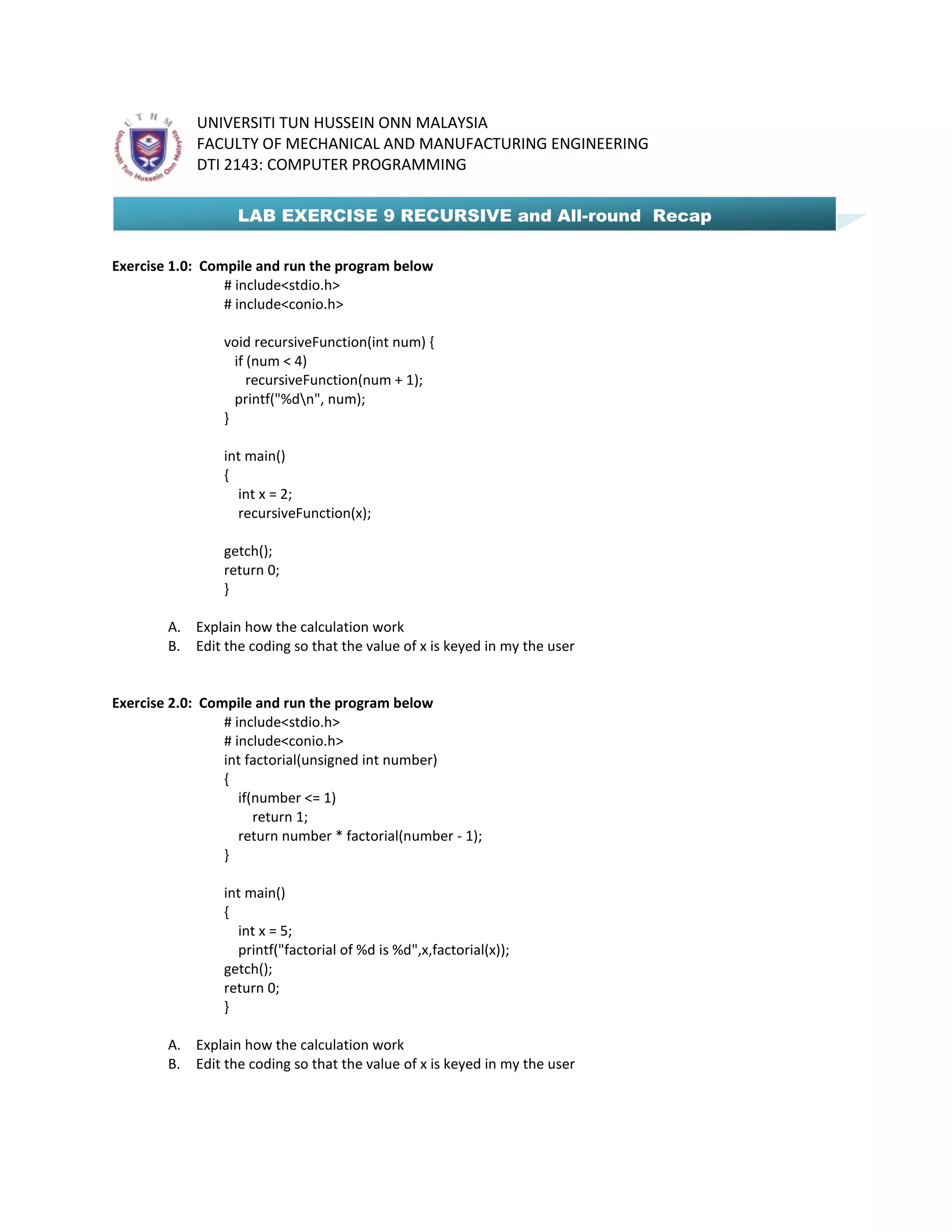 Dti2143 lab sheet 9 | DOCX