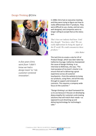 Design Thinking Case Studies | In Their Own Words | Ideafarms | PDF